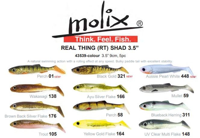 REAL THING SHAD 3.5" 5PC – Williams Outdoors